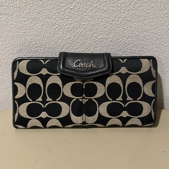 Coach | Bags | Coach Black Signature Bifold Wallet | Poshmark